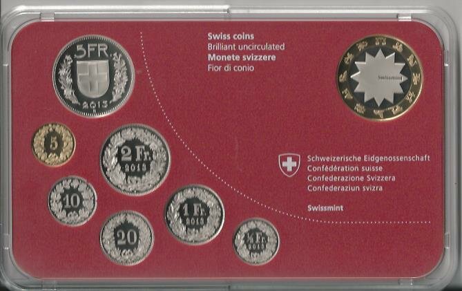 Schweizer Baby-Münzsatz 2013 stgl, 70,00 CHF